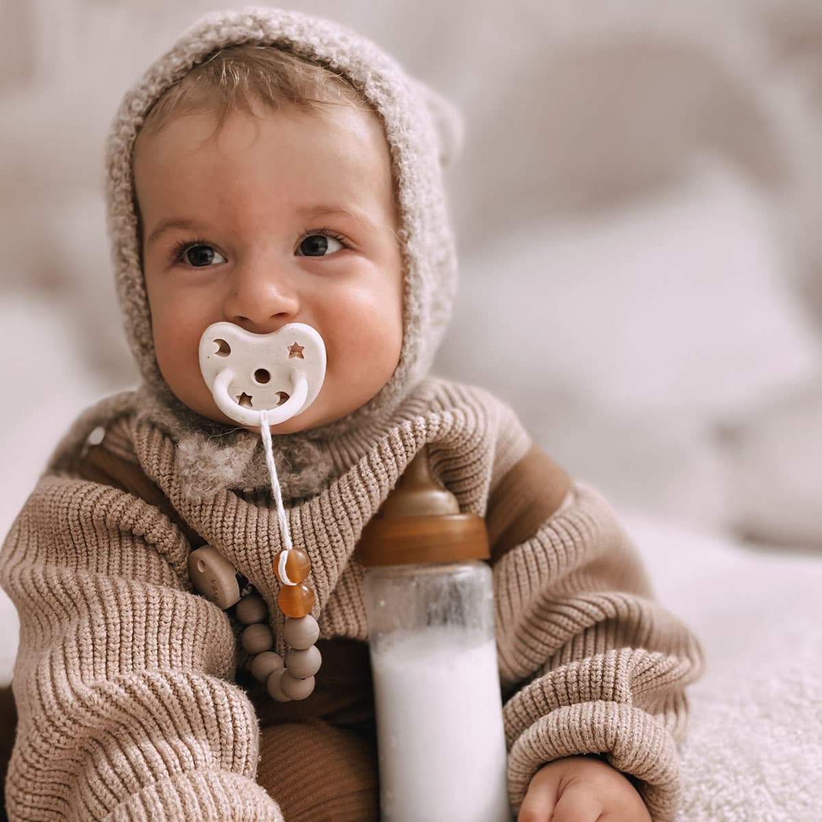 Pacifier 2-pack 3-36 months Orthodontic (Pale Butter & Milky White)